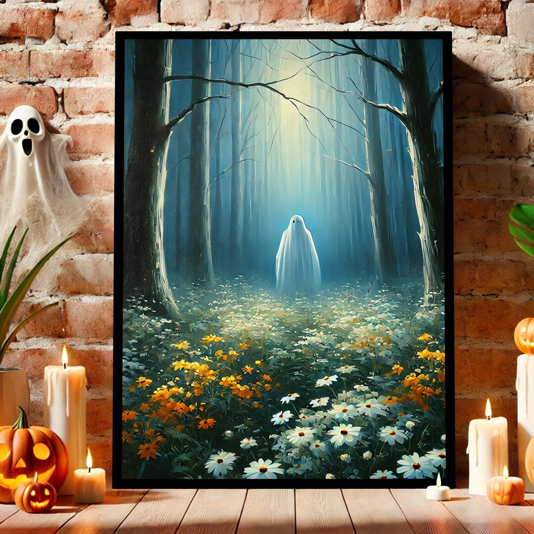 Cottagecore Ghost Flower Poster Print, Dark Romantic File, Cottagecore ...