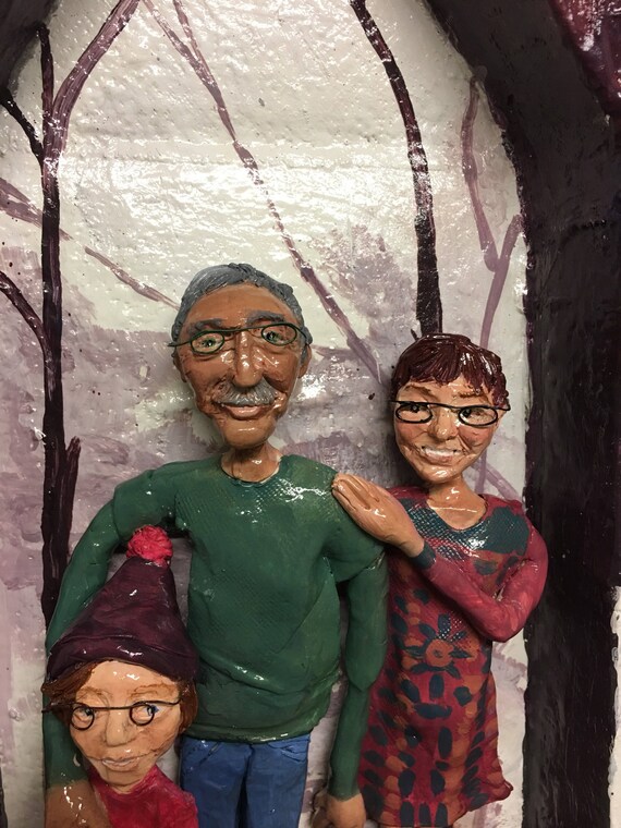 Custom Portrait Diorama Clay Portrait Mixed Media 3D Retablo - Etsy