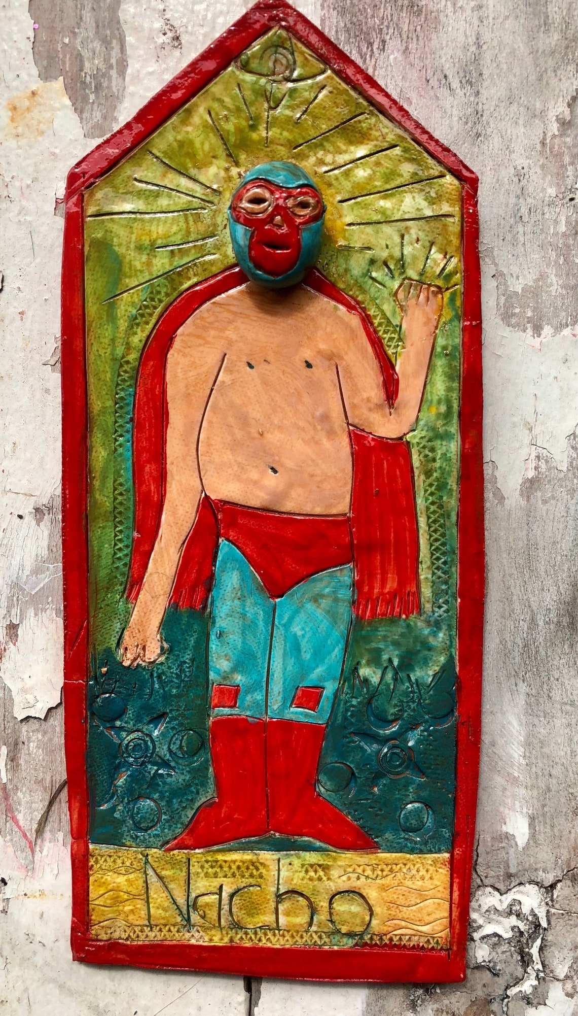 Nacho Libre and Esqueleto Tile Set Mexican Folk Art El | Etsy