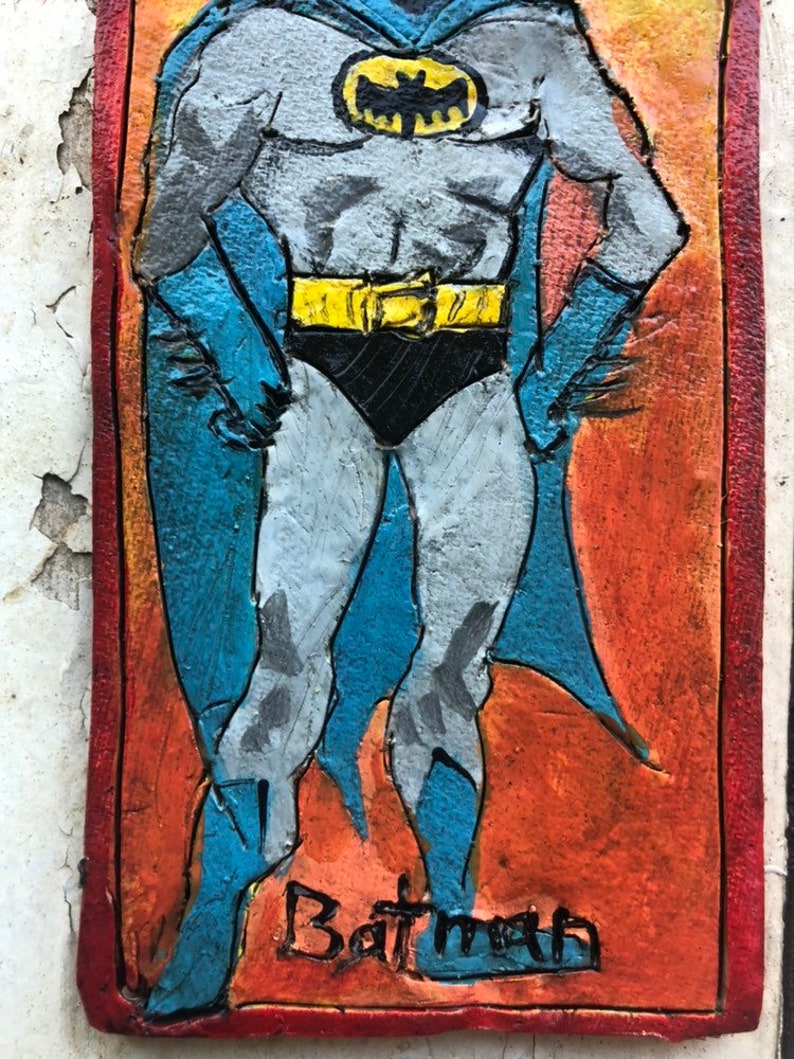 Batman and Batgirl Vintage Style Superhero Tile Set Oven - Etsy