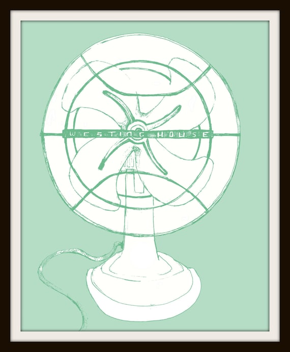 Items similar to Vintage , Electric Fan , Graphic Art Print Poster 8 x ...