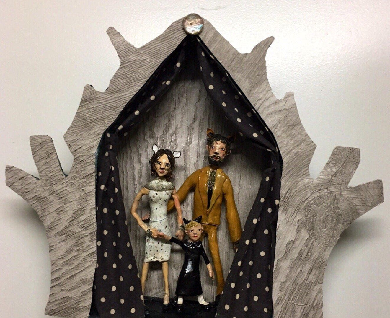 Family Portrait Diorama Clay Portrait Mixed Media 3D Retablo - Etsy