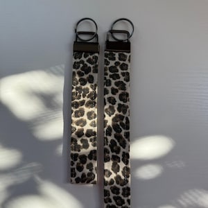 Leopard Print Wristlet Key Chain - Etsy