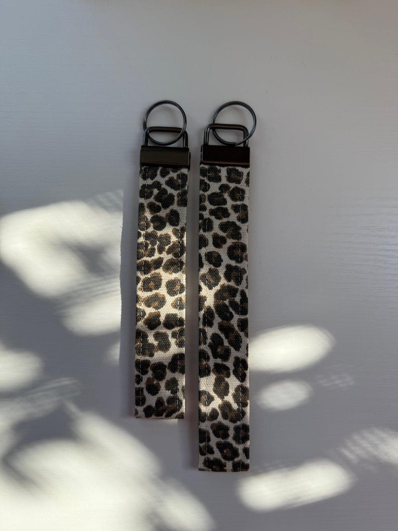 Leopard Print Wristlet Key Chain - Etsy