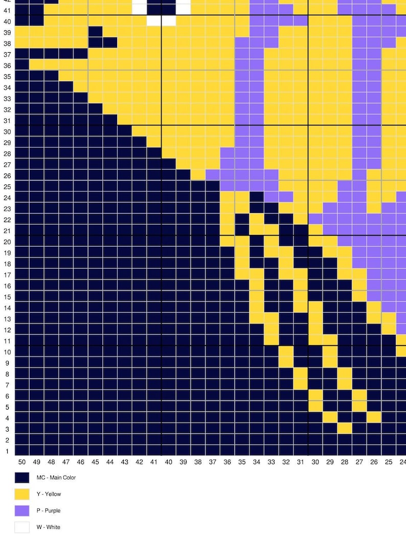 Purple Angelfish Knitting Chart - PDF Pattern for Machine & Hand Knitting, Intarsia, Duplicate ...