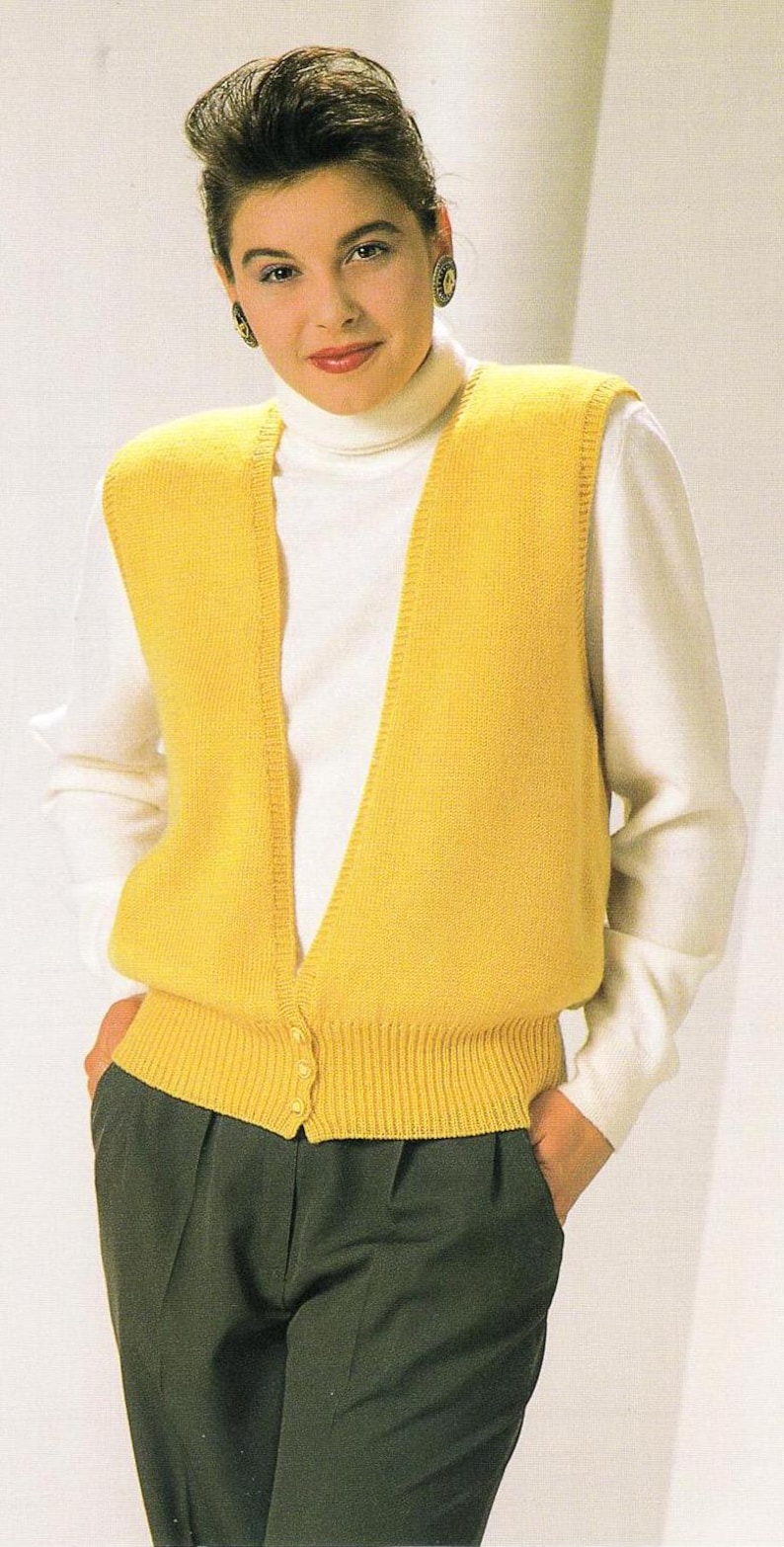 Machine Knitting Pattern Knit Womens Vest Vintage 80s PDF Digital ...