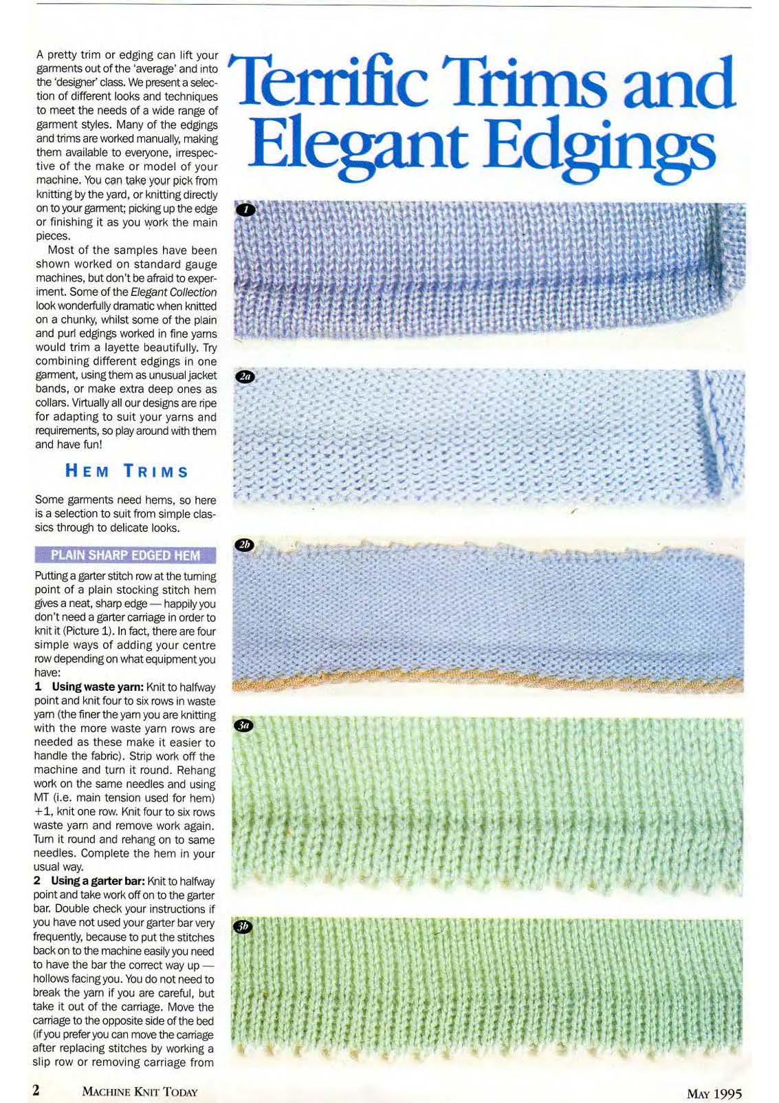 PDF Magazine "machine Knit Today - Terrific Trims" Vintage 90s Knitting ...