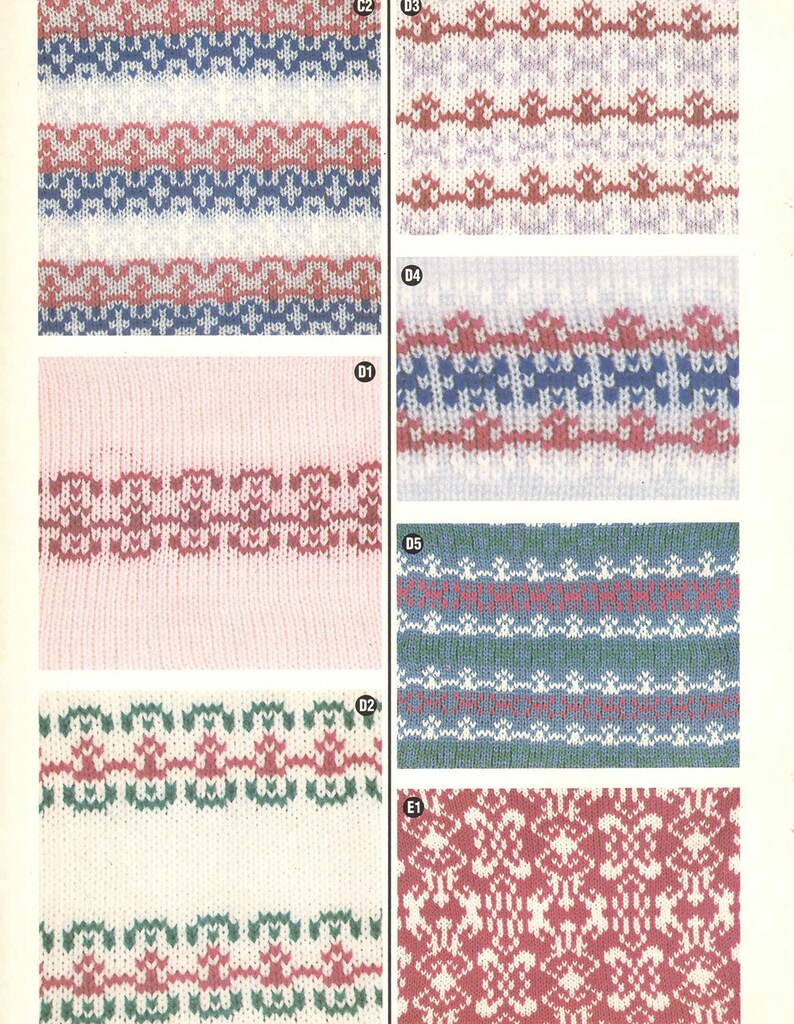 14 Fair Isle Charts for Machine Knitting Pattern - PDF Instant Download ...