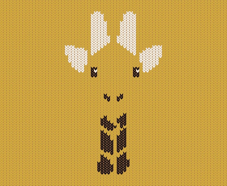 Giraffe Knitting Chart - PDF Pattern for Machine & Hand Knitting, Intarsia, Duplicate Stitch ...