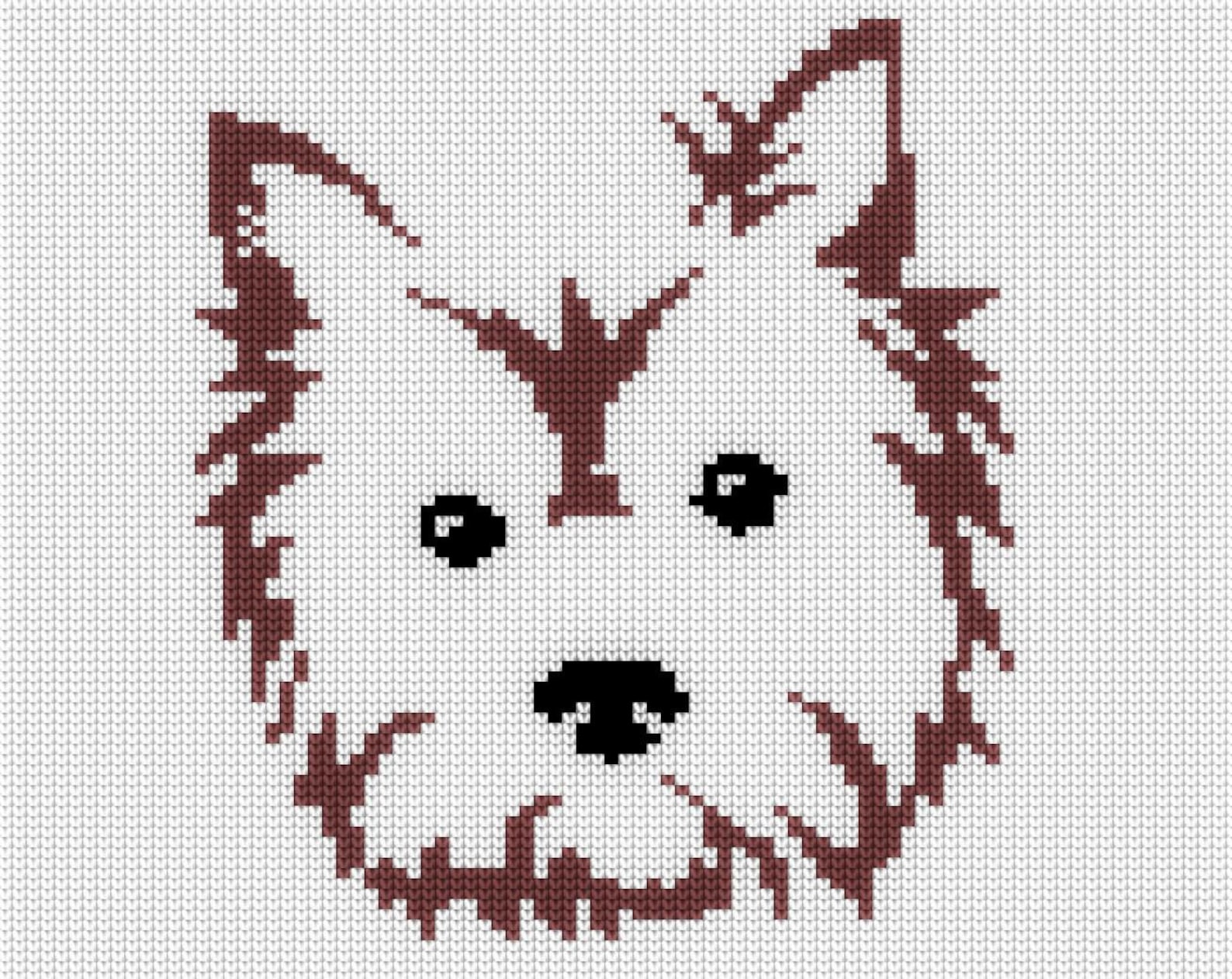 Yorkshire Terrier Dog Chart for Knitting, Crochet, Cross-stitch ...