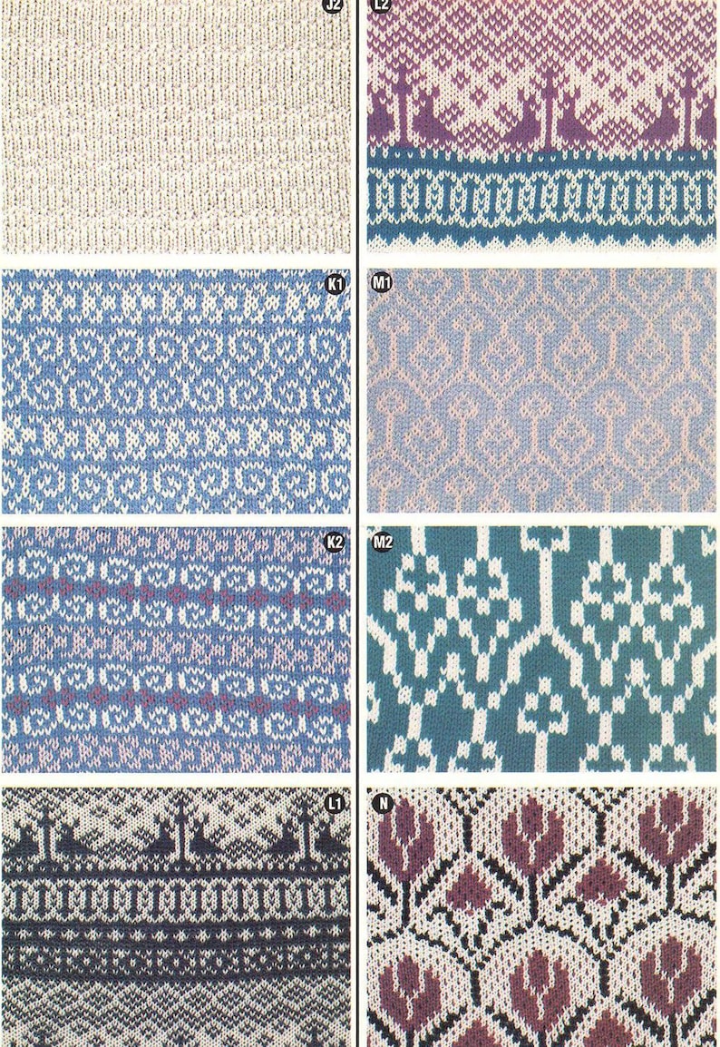 14 Fair Isle Charts for Machine Knitting Pattern PDF Instant Download ...