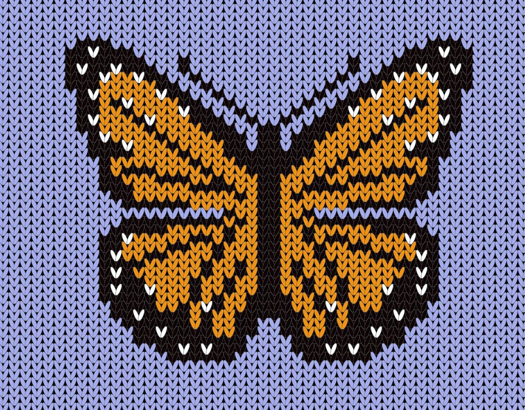 Monarch Butterfly Knitting Chart - PDF Pattern for Machine & Hand ...