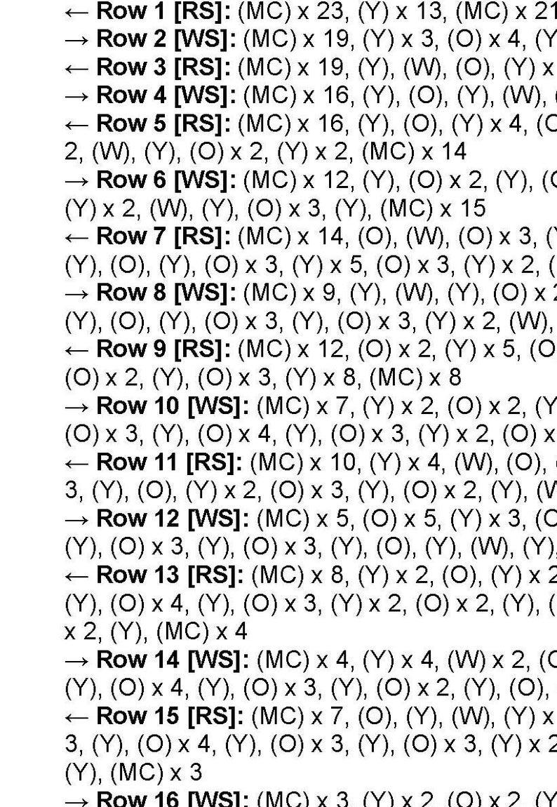 Mandarin Knitting Chart - PDF Diagram and Written Instructions - Citrus ...