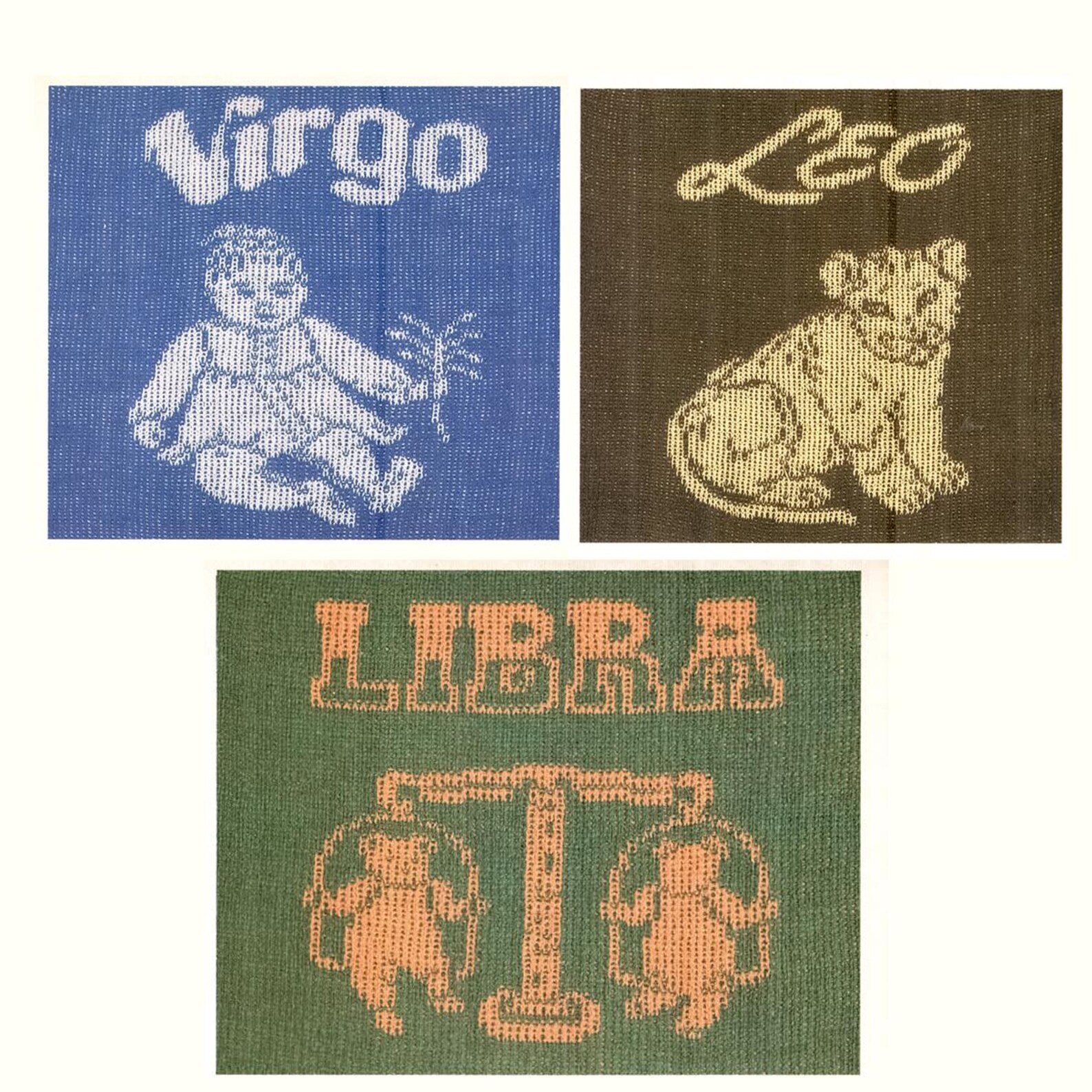 3 Zodiac Charts for Knitting Machine - Vintage 90s - PDF Instant ...