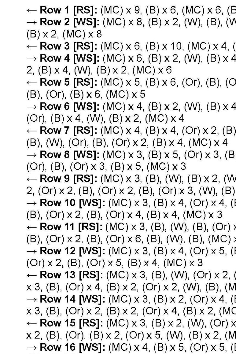 Monarch Butterfly Knitting Chart - PDF Pattern for Machine & Hand ...