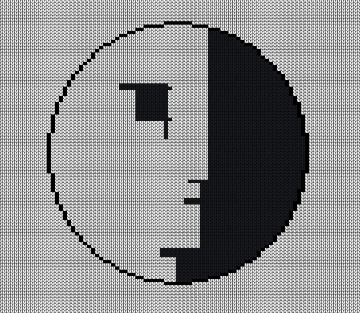 Bauhaus Movement Face Motif Chart for Knitting, Crocheting, Cross ...