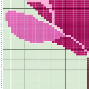 Pink Magnolia Flower Knitting Chart - Floral Pattern for Hand & Machine ...