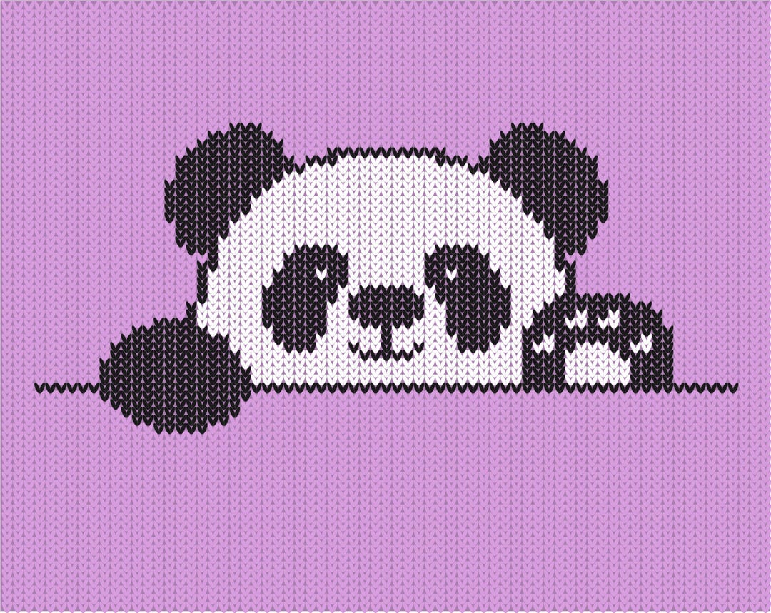 Panda Chart - 65 Stitches X 38 Rows - Colorwork Diagram - Intarsia Fair ...