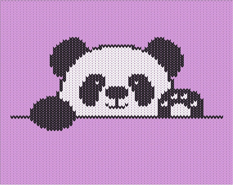 Panda Chart - 65 Stitches X 38 Rows - Colorwork Diagram - Intarsia Fair ...