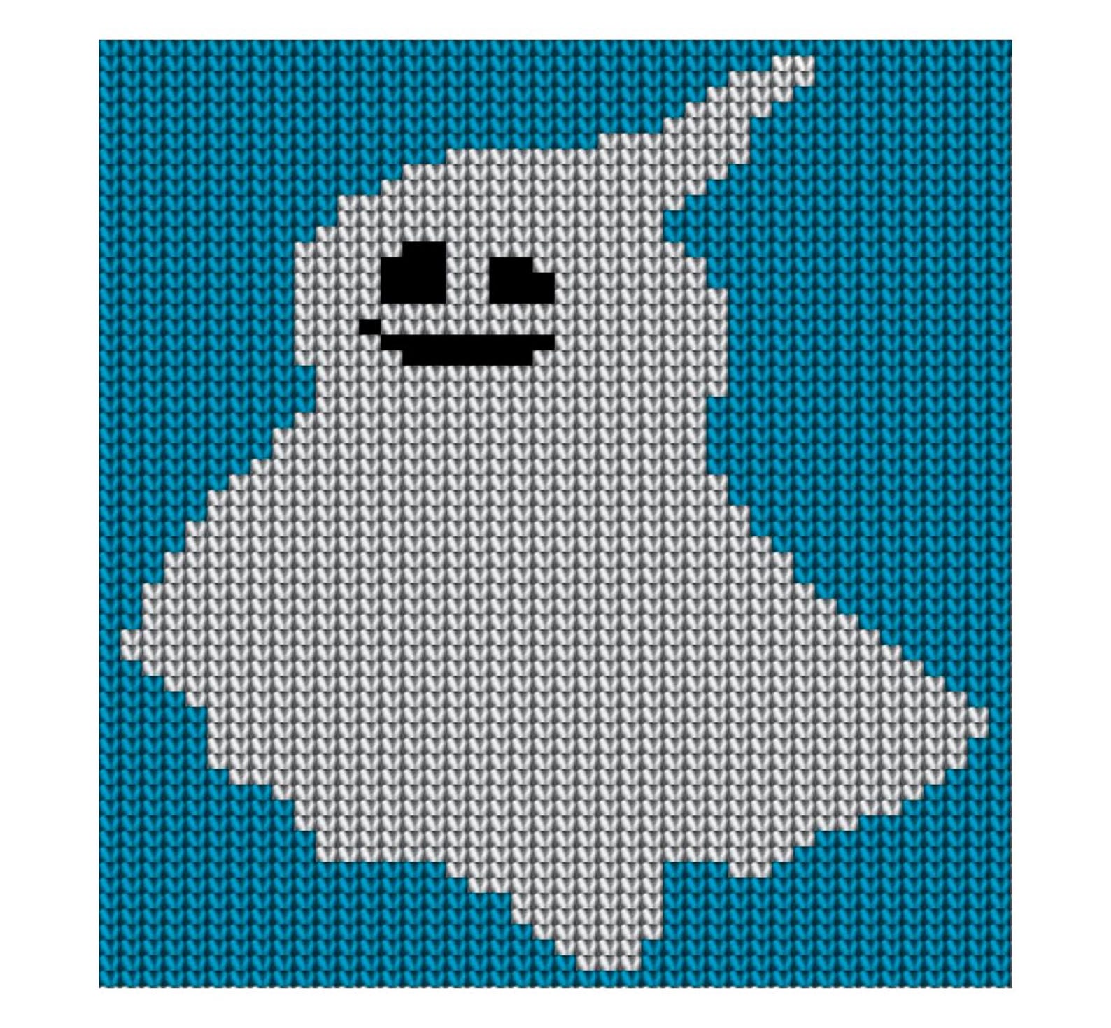 Friendly Spooky Ghost Motif Chart for Knitting, Crochet, Cross Stitch ...