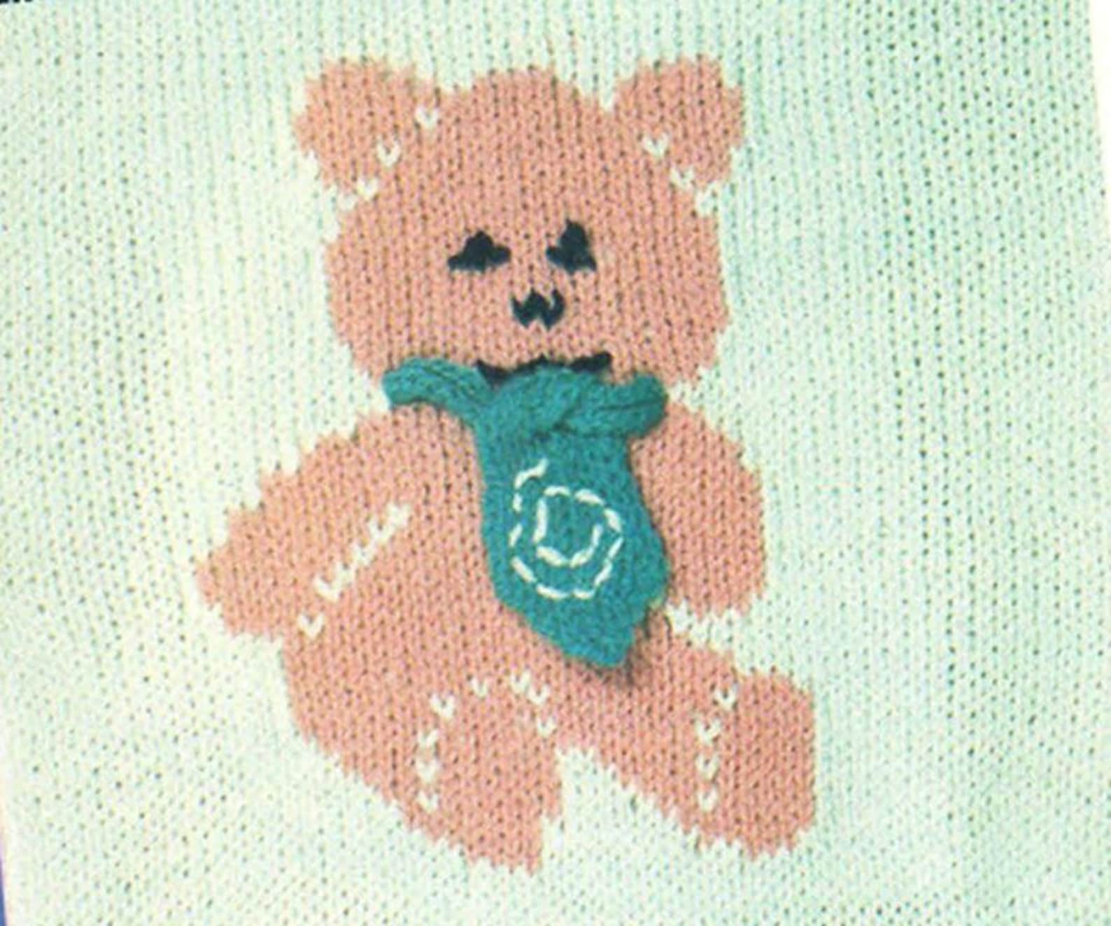 Teddy Bear Chart for Knitting Machine - Diagram Pattern PDF - Vintage ...