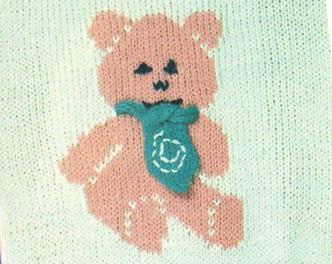 Teddy Bear Chart for Knitting Machine - Diagram Pattern PDF - Vintage ...