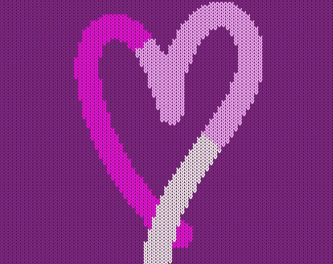 Red Heart Chart - PDF Knitting Pattern - Intarsia Diagram - Love ...