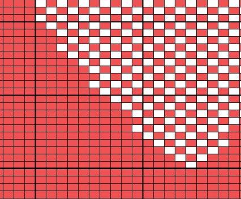 Heart Motif Chart for Machine and Hand Knitting, Crocheting, Cross ...