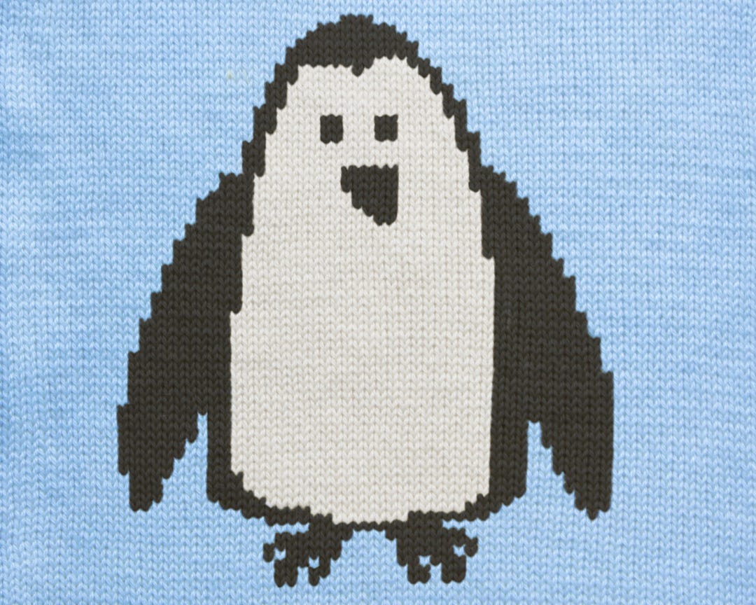 Christmas Penguin Knit Chart, Knitting Pattern for hand & machine ...