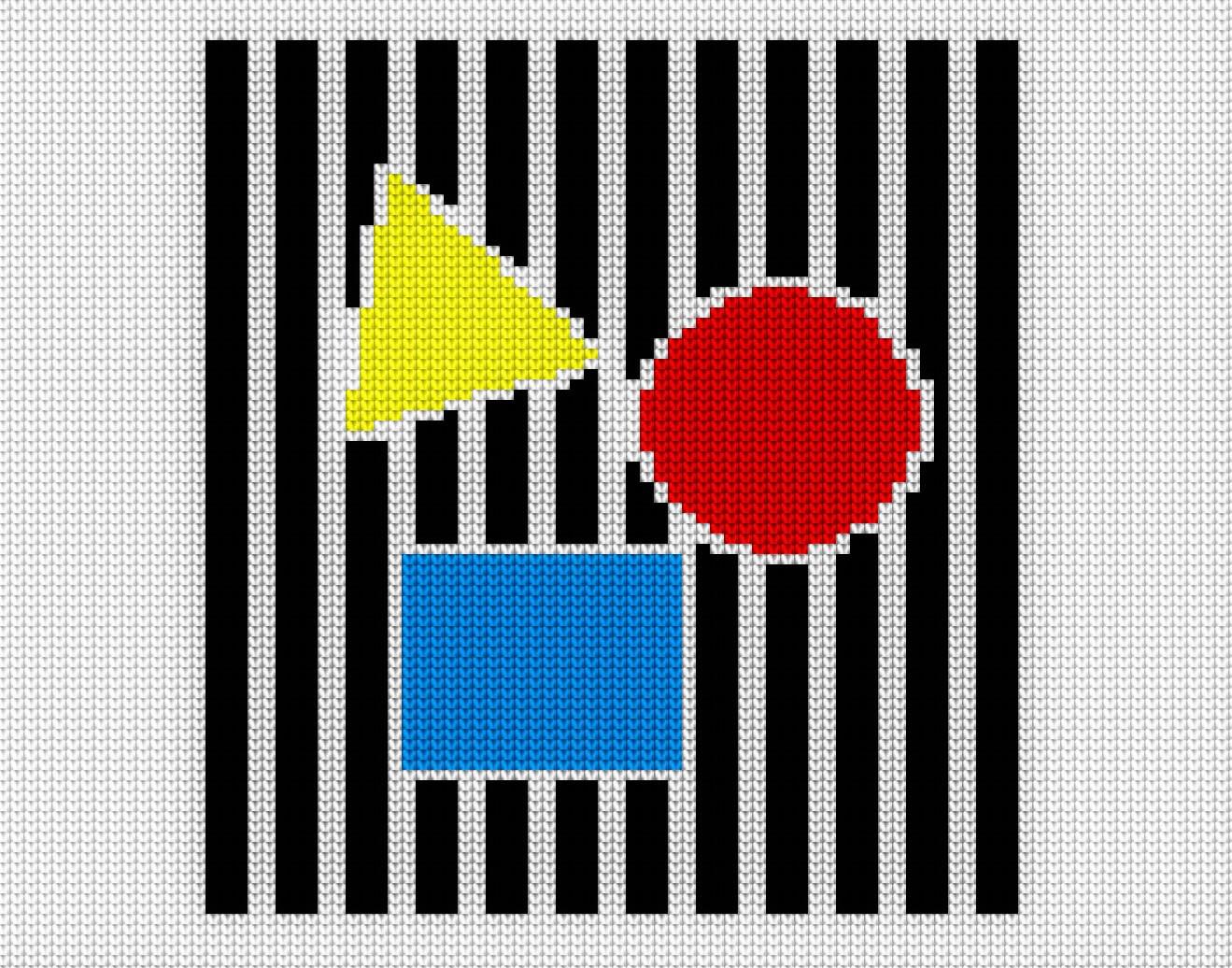 Bauhaus 3 Figures Motif Chart - Circle, Rectangle, Triangle - Knitting ...