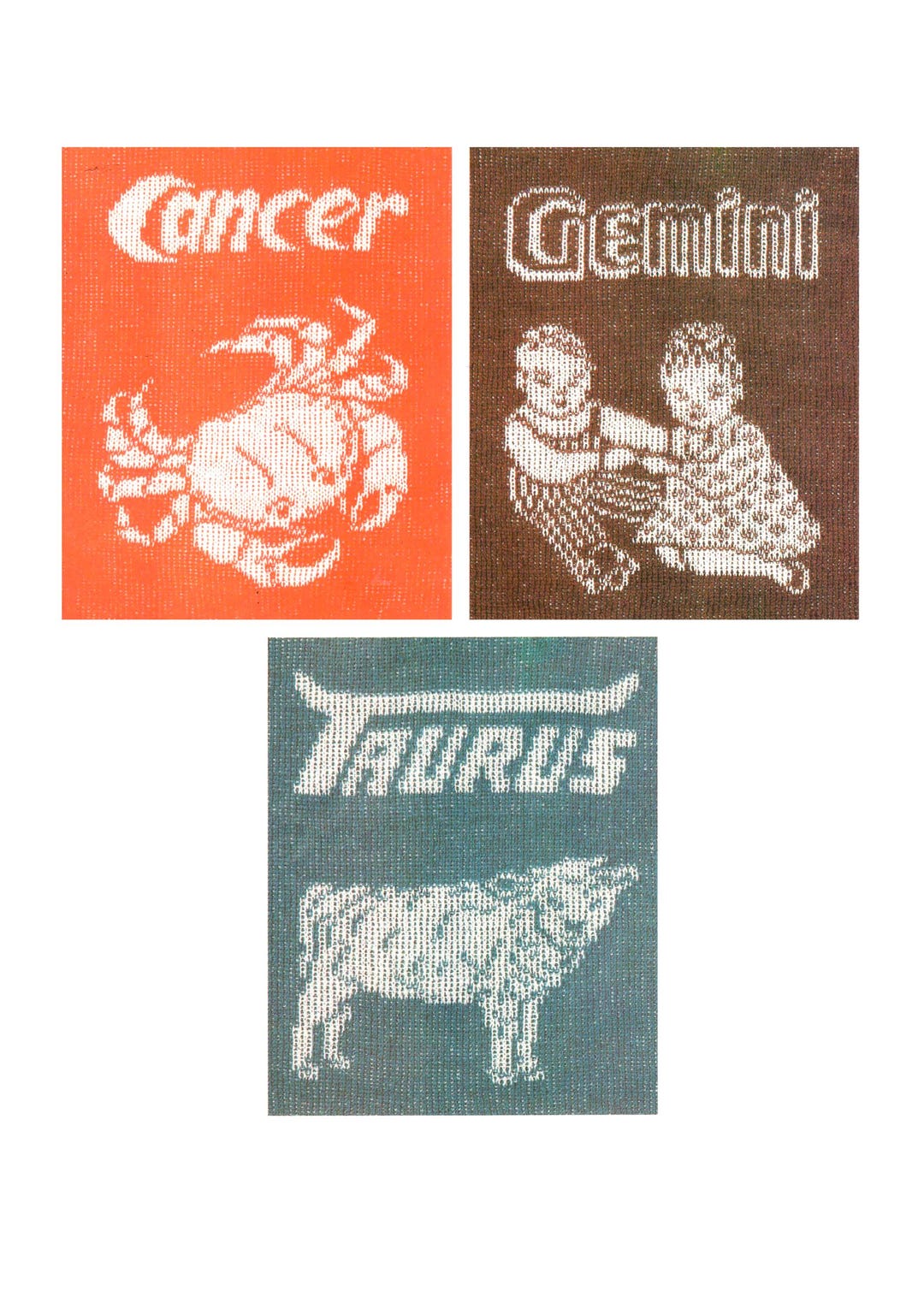 3 Zodiac Singer Knitting Machine Charts - PDF Instant Download - Motifs ...