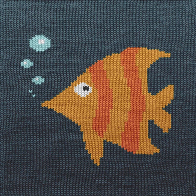 Angelfish Knitting Chart - PDF Pattern for Machine & Hand Knitting, Intarsia, Duplicate Stitch ...