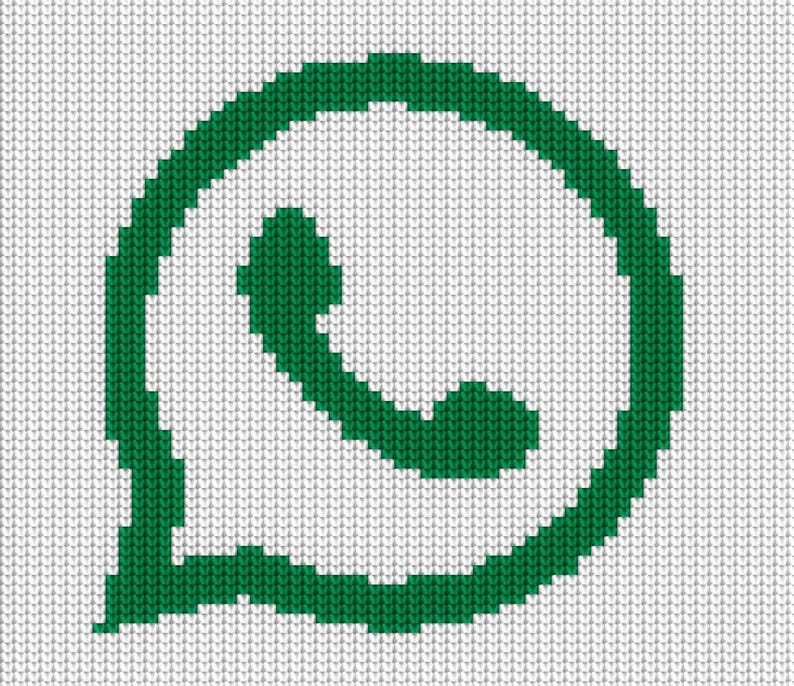Whatsapp Logo Intarsia Chart - 55 Stitches X 60 Rows - Hand & Machine ...