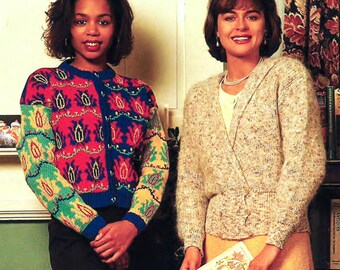 Passap Machines PDF Knitting Pattern Womens Jacket Jacquard & Tweed V ...