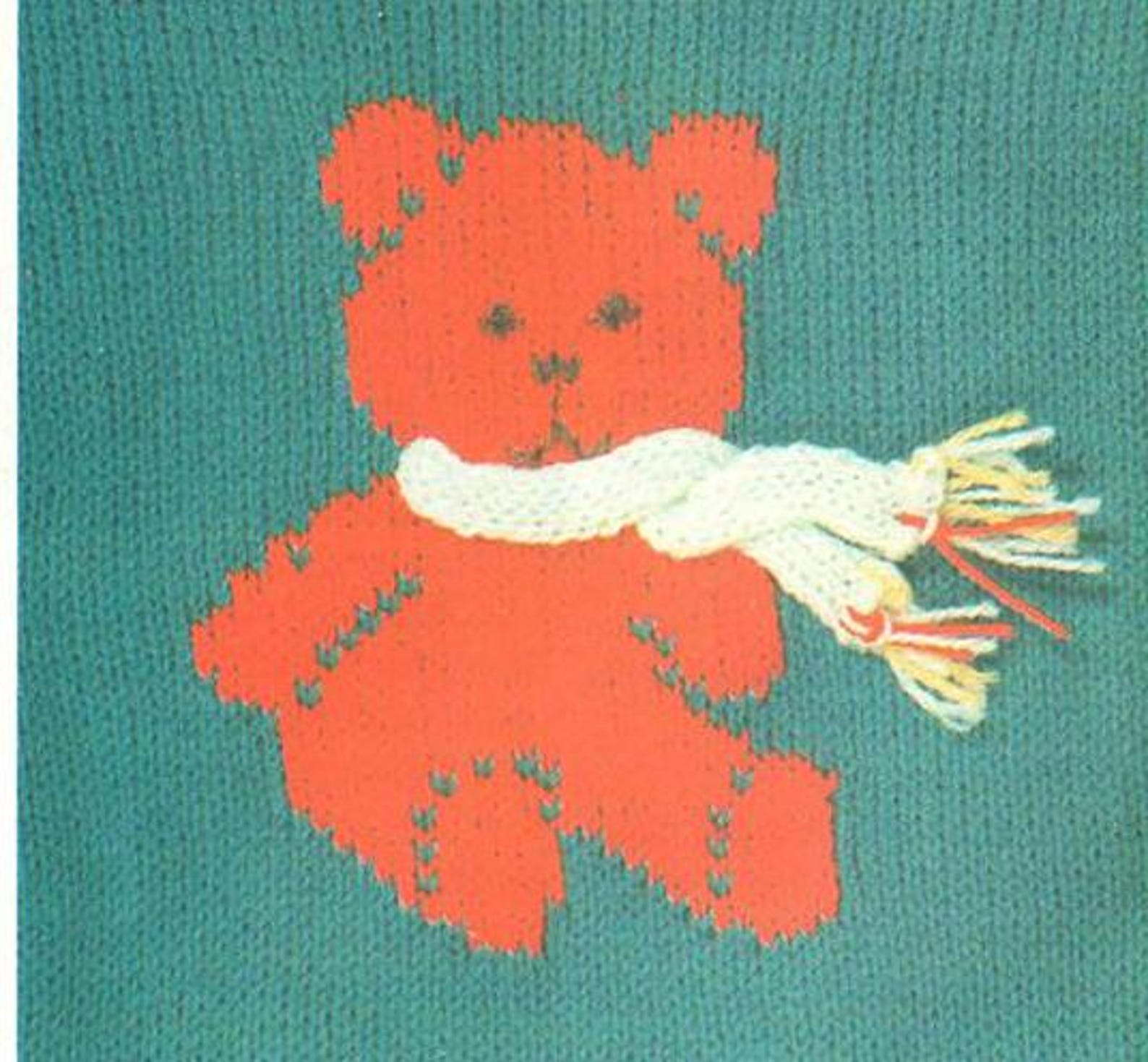 Teddy Bear Chart for Knitting Machine - Diagram Pattern PDF - Vintage ...