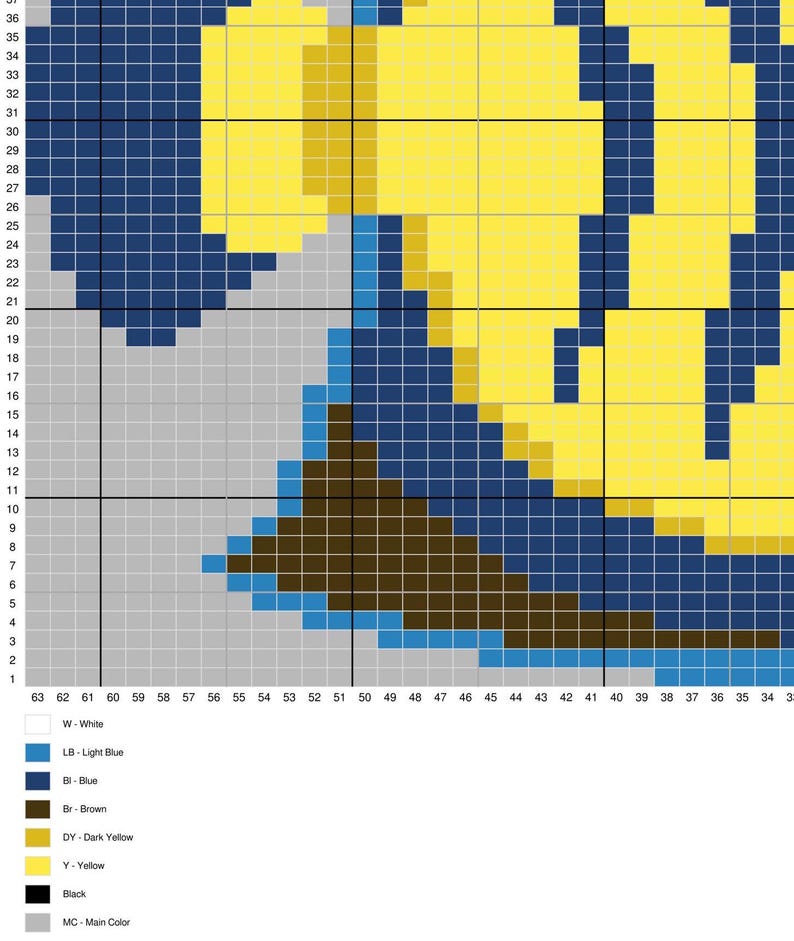Regal Angelfish Knitting Chart - PDF Pattern for Machine & Hand Knitting, Intarsia, Duplicate ...