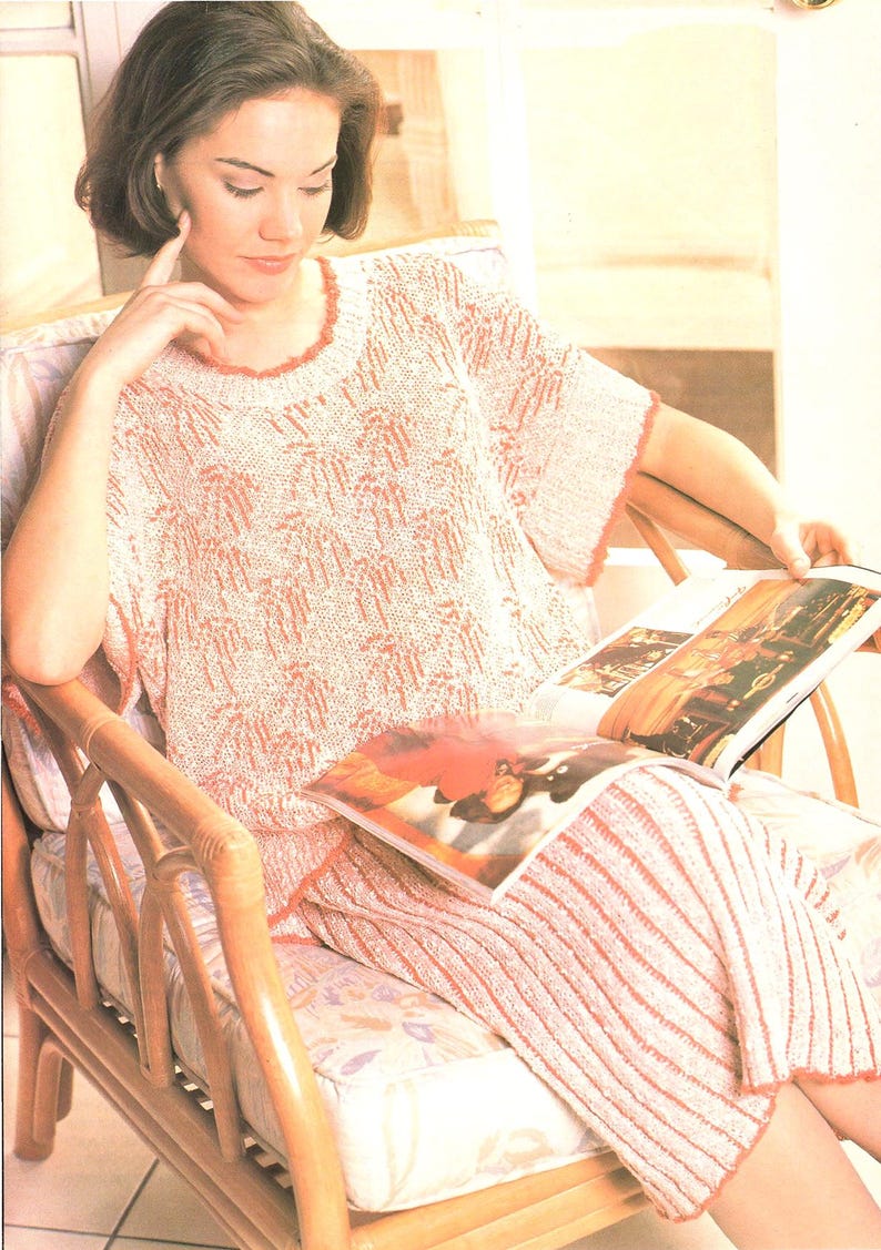 Passap Machine Knitting Pattern – Lady's Duo Jacquard Suit – Knit Top ...