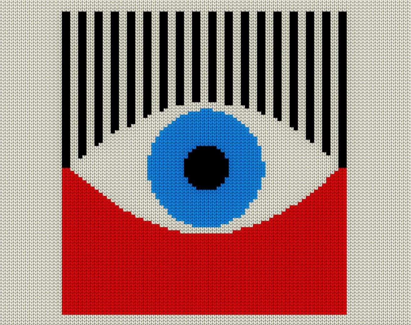 Bauhaus Geometric Eye Motif Chart - Knitting, Crocheting, Cross-stitch ...