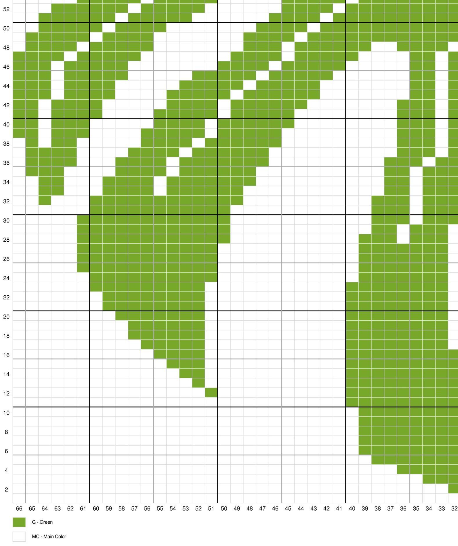 Monstera Leaf Knitting Chart – PDF Pattern for Machine & Hand Knitting ...