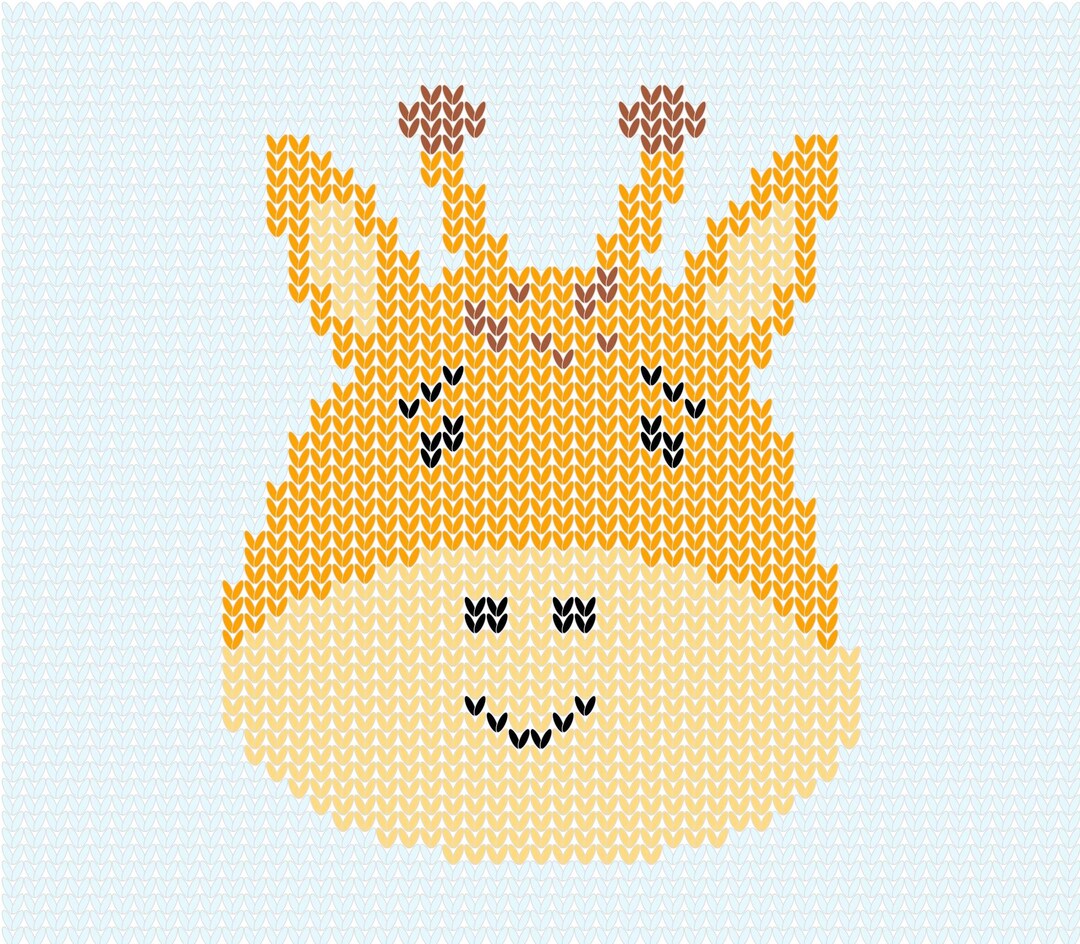 Smiling Giraffe Knitting Chart – PDF Diagram and Written Instructions ...