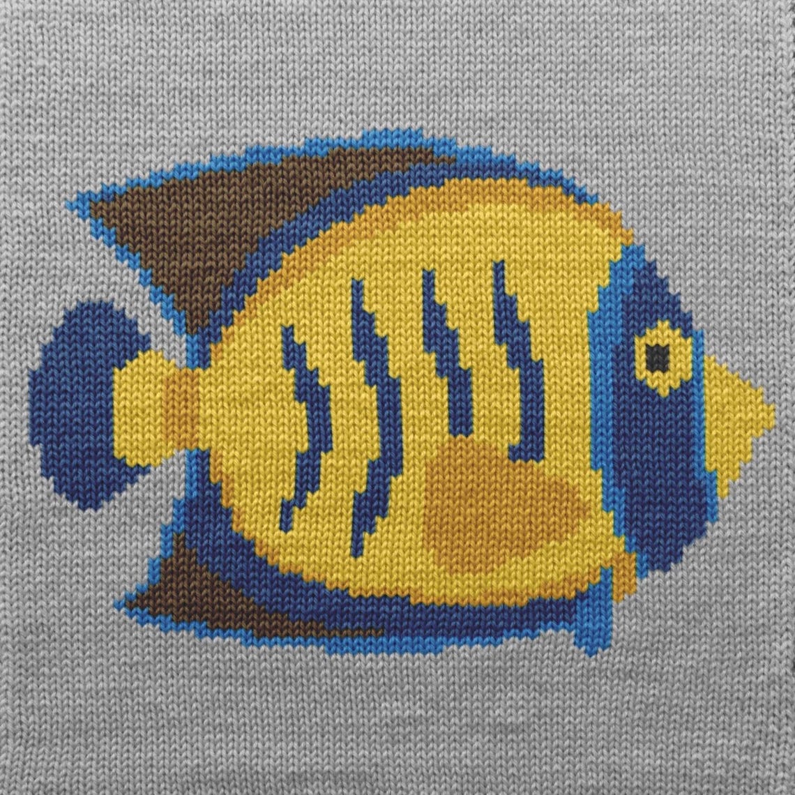 Regal Angelfish Knitting Chart - PDF Pattern for Machine & Hand Knitting, Intarsia, Duplicate ...