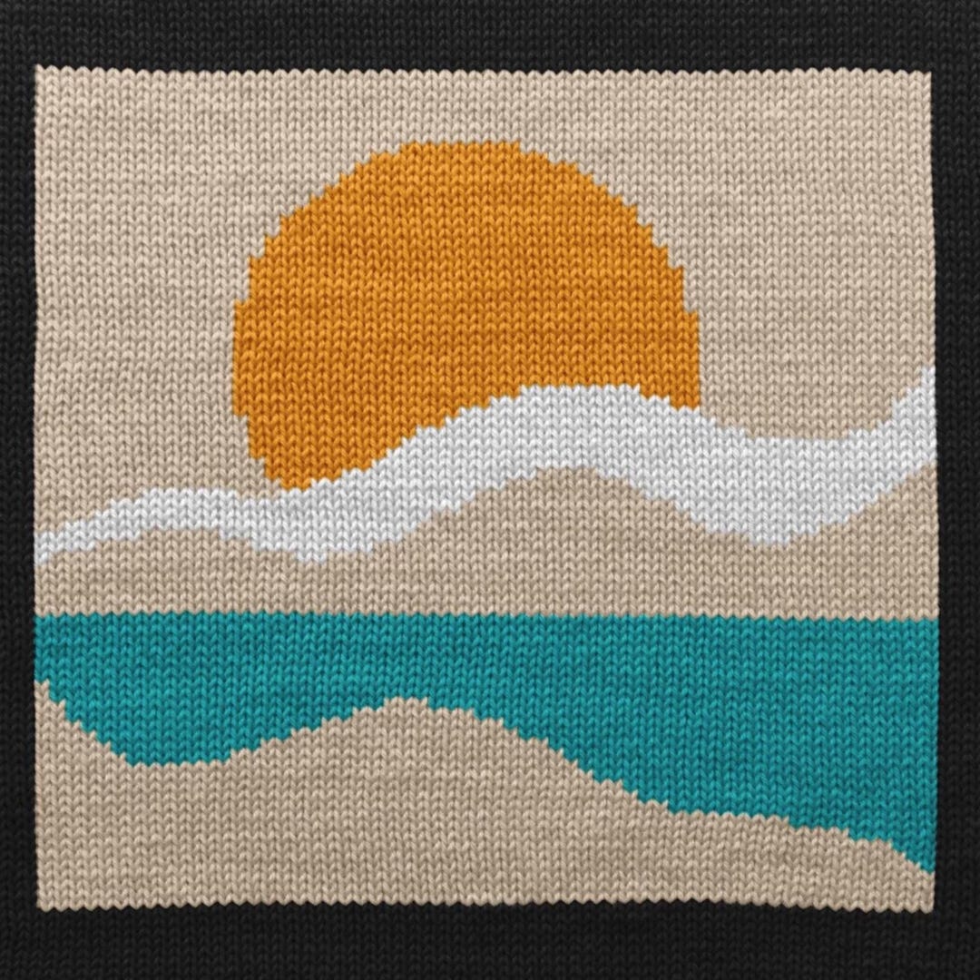 Beach Landscape With Sun - Knitting Chart – PDF Diagram & Written ...