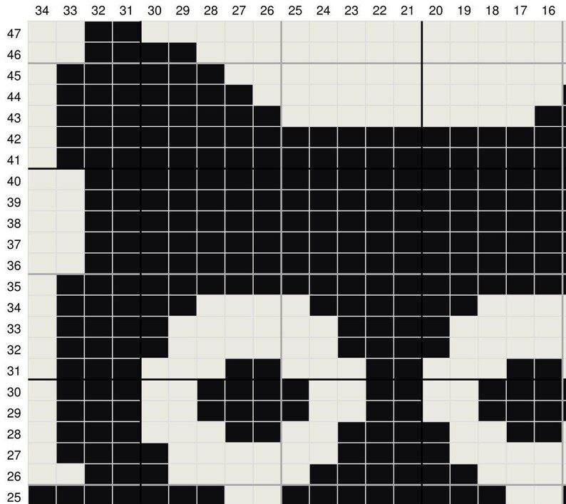 Black Cat Boris Knitting Chart, Intarsia Motif Graph, Dublicate Stitch ...