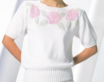Machine Knitting Pattern - Knit Womens Lace Pullover - Vintage 80s PDF ...