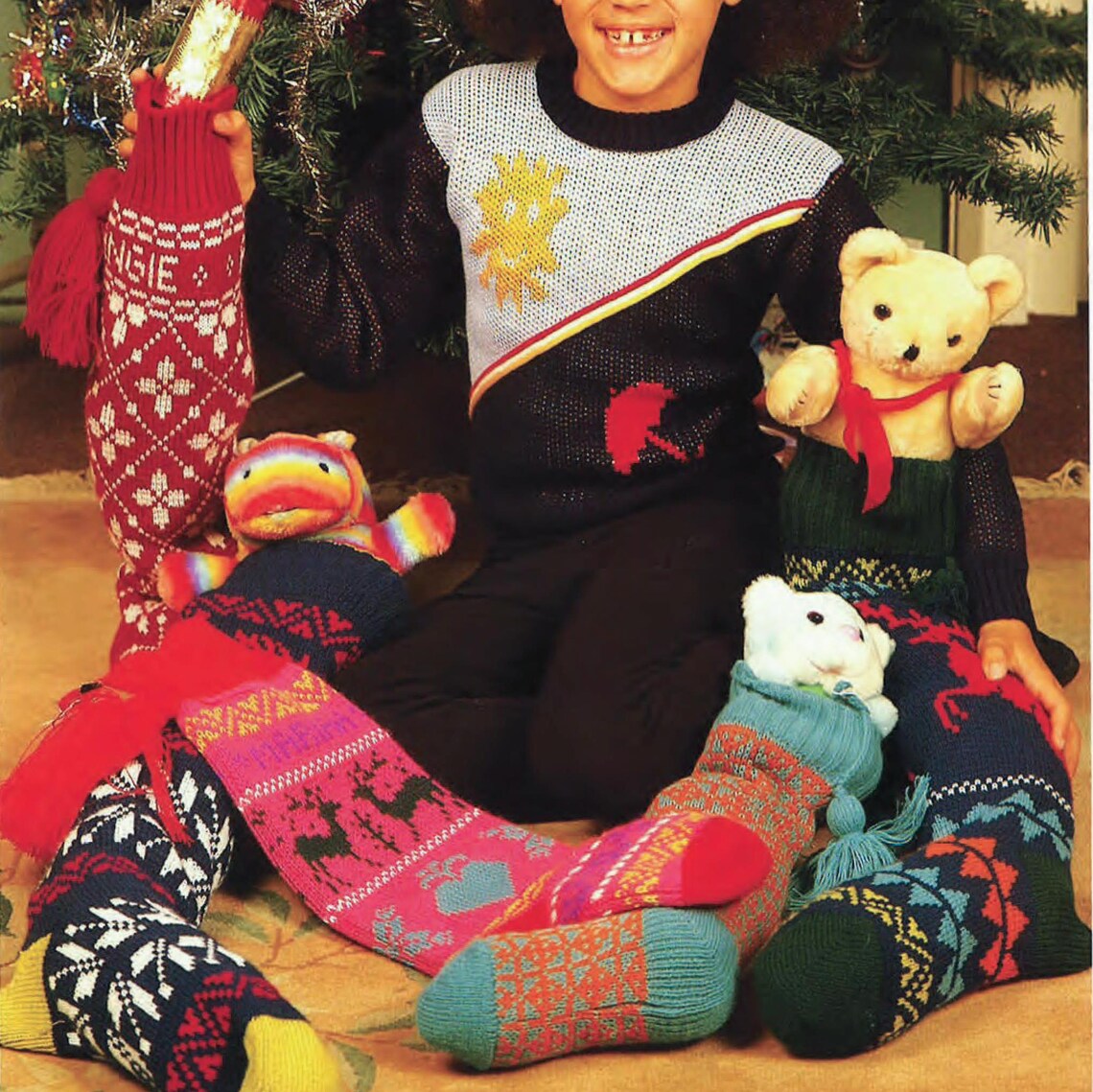 Passap Knitting Machine Vintage Pattern 90s Christmas Stockings and ...