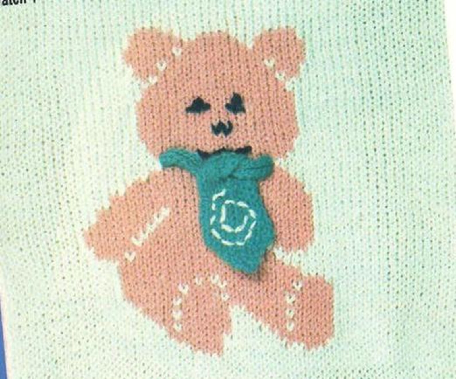 Teddy Bear Chart for Knitting Machine - Diagram Pattern PDF - Vintage ...