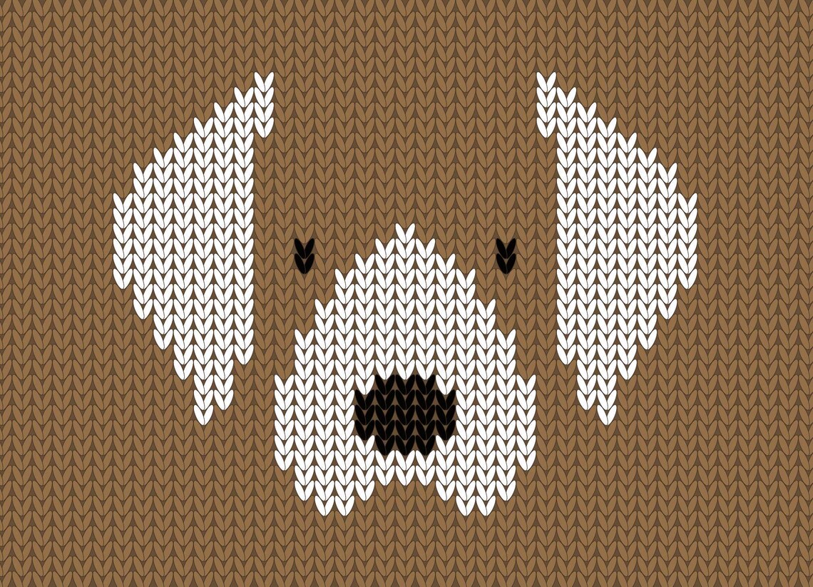 Beagle Dog Face Knitting Chart - PDF Pattern for Machine & Hand ...