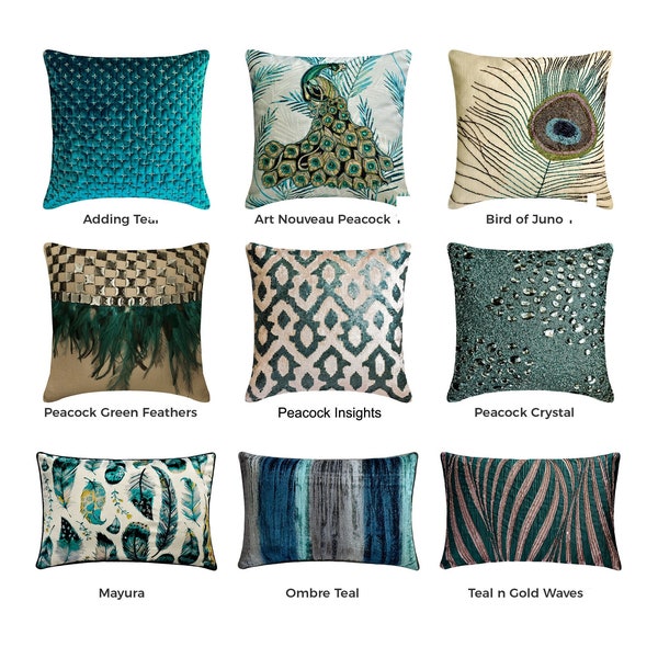 Peacock Pillow - Etsy