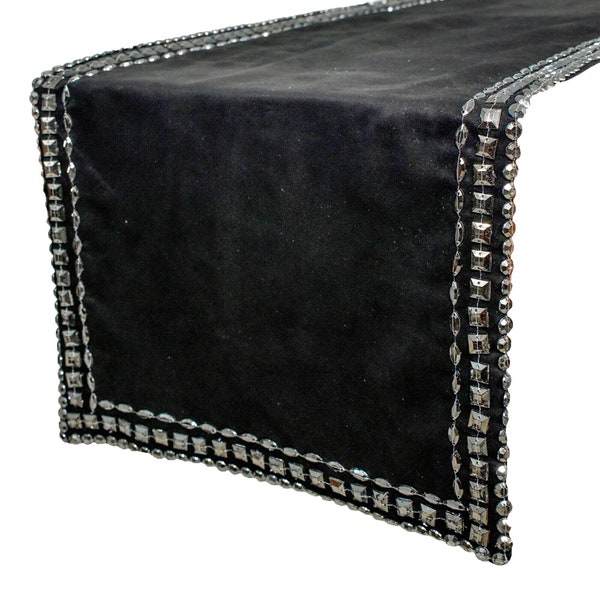 Black Table Runner - Etsy