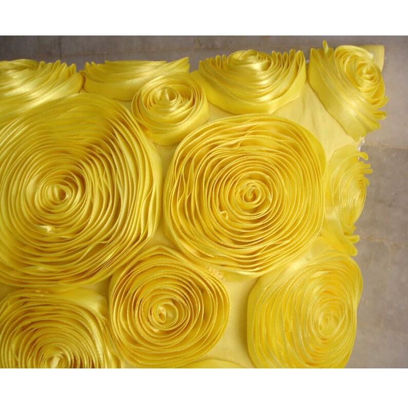 16x16 Designer Yellow Pillow Cushion Art Silk - Etsy